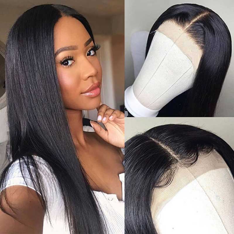 Order Peruvian Pre Plucked Straight Lace Front Human Hair Wigs ...